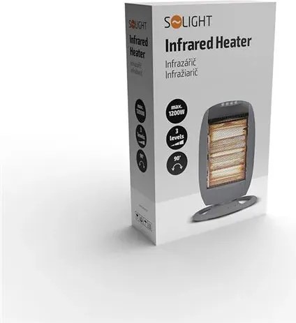 Infrazářič Solight IR01 - topný výkon 1200 W - 3 nastavitelné úrovně vytápění