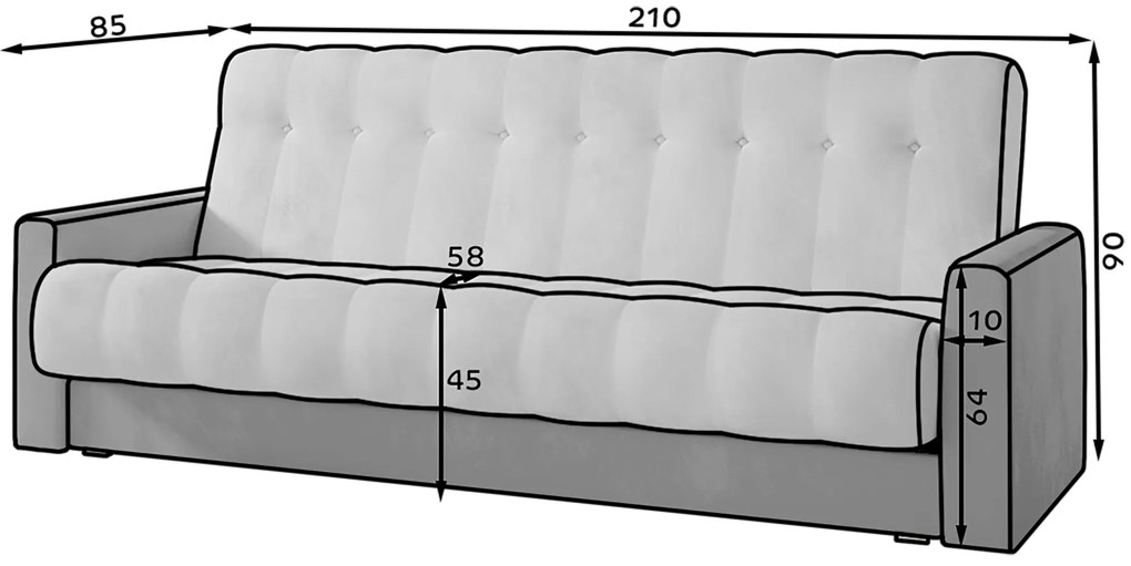 Eltap Rozkládací pohovka Garett Materiál a barva potahu: Sawana 05, Soft 17 - šedá