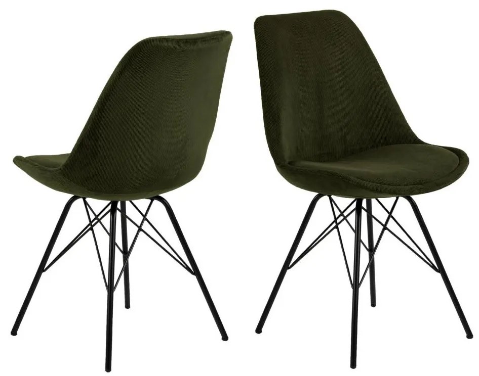 ACTONA Sada 2 ks − Jídelní židle Eris − zelená 85,5 × 48,5 × 54 cm