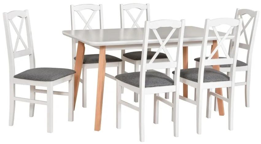 stoly/jidelni-stul-oslo-7 deska stolu bílá, podnož buk, nohy grafit