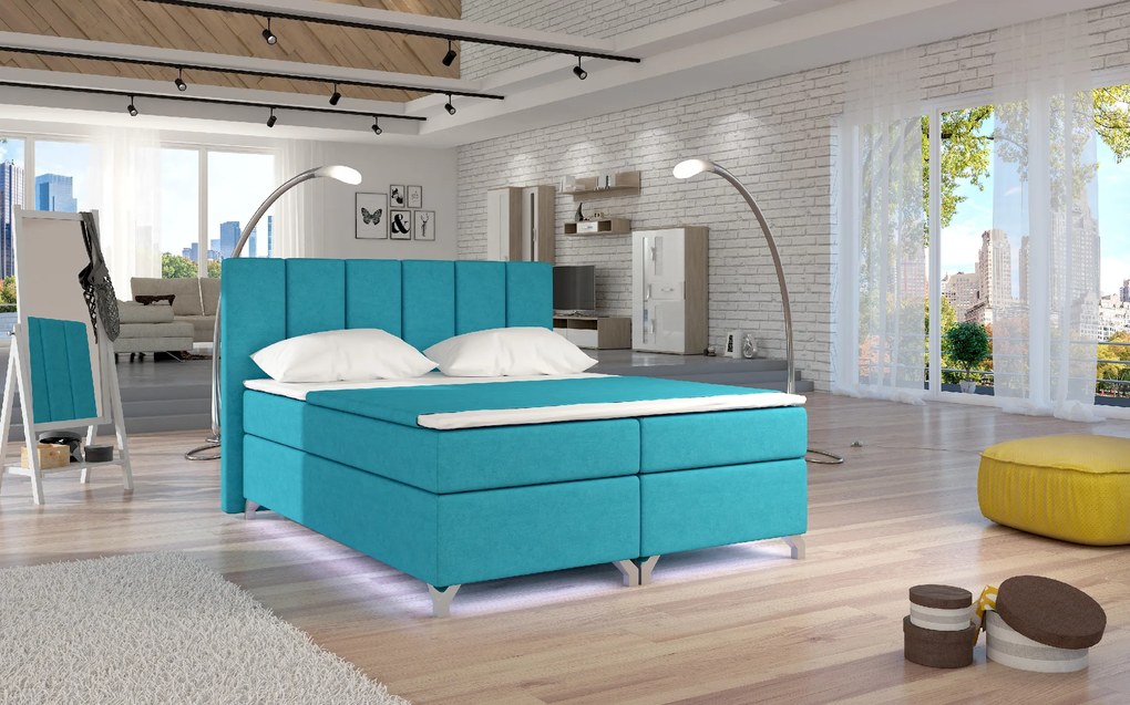 Boxspring Basilio 160x200 s LED podsvícením Materiál / Dekor: Dora 21