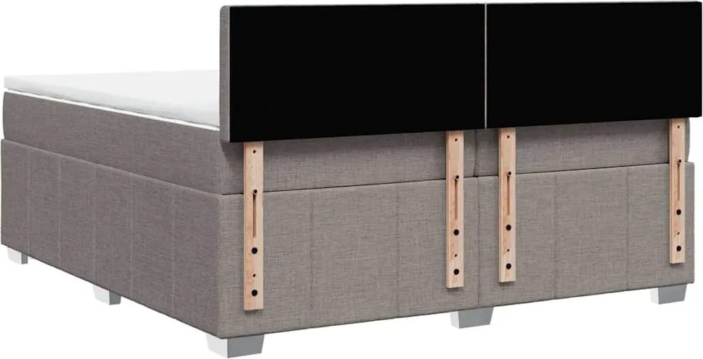 Box spring postel s matrací taupe 200x200 cm textil 3287193