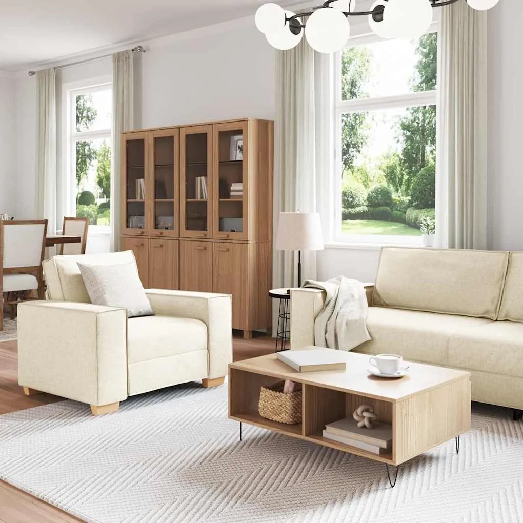 Set pohovek 3 ks Béžová Lněná směs 3324604