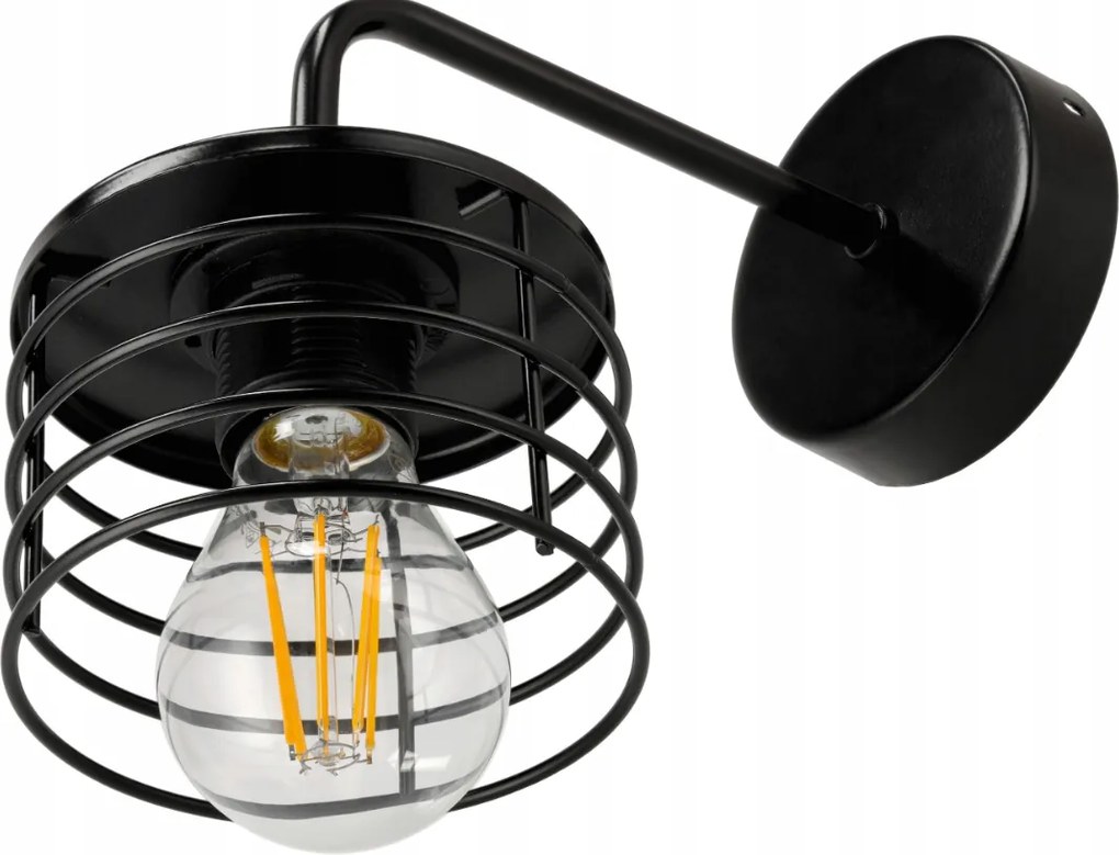 Nástěnná LED lampa LOFT edison černá 1xe27