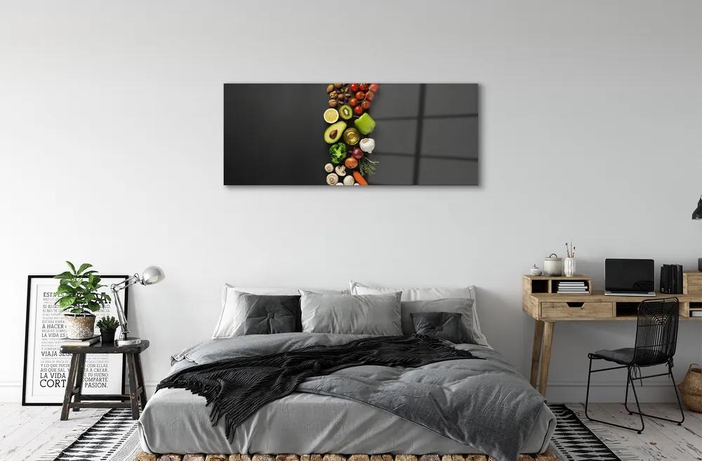 akrylový obraz Citrón avokádo mrkev 120x60 cm