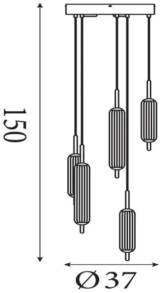 Searchlight 76210-5CL - LED Stmívatelný lustr na lanku CATTAIL LED/24W/230V