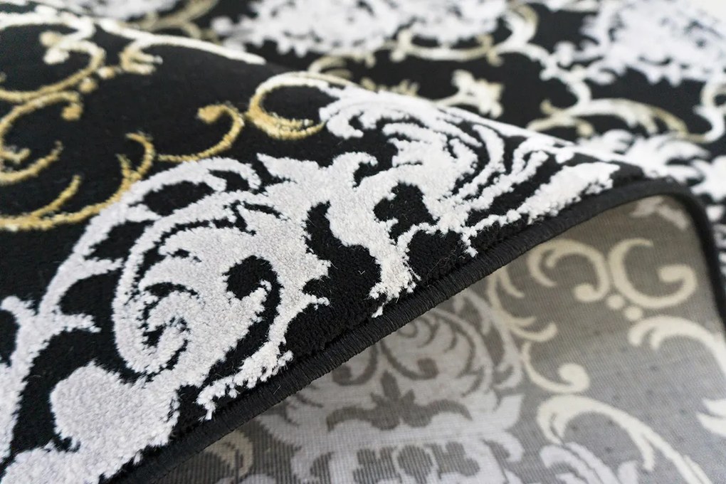 BE Koberec Elite 23282 BLACK GOLD - černý obdélníkový Rozměr: 60x100 cm