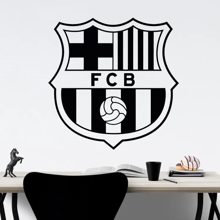 Znak fotbal FC Barcelona - vinylová samolepka na zeď 80x79cm