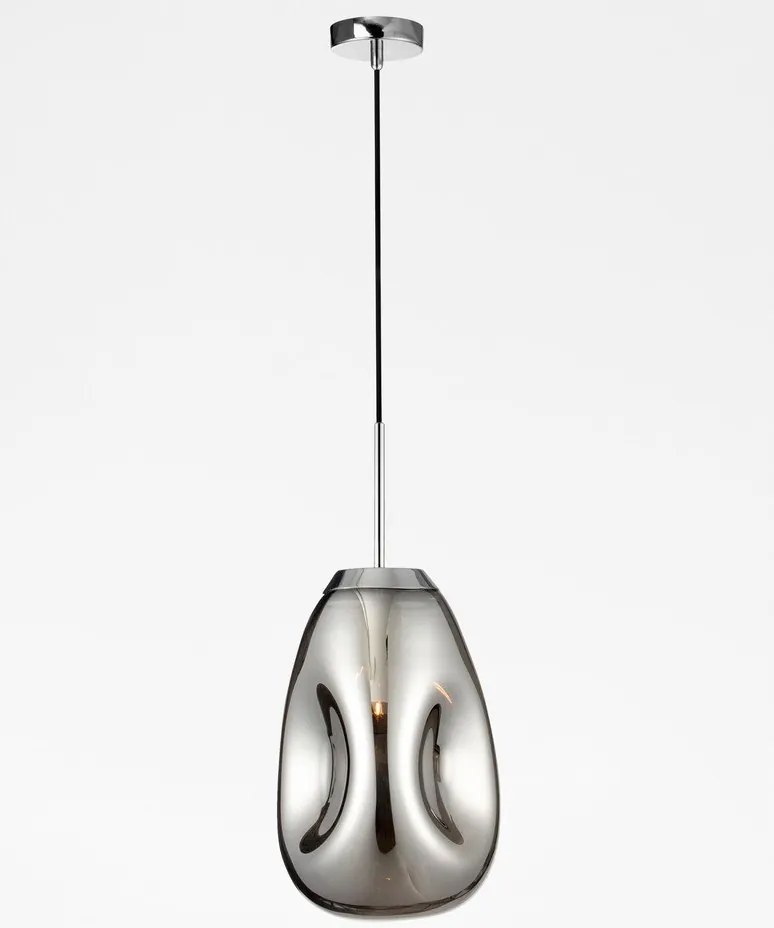 Skleněné závěsné svítidlo v leskle stříbrné barvě ø 22 cm Lava – Nova Luce