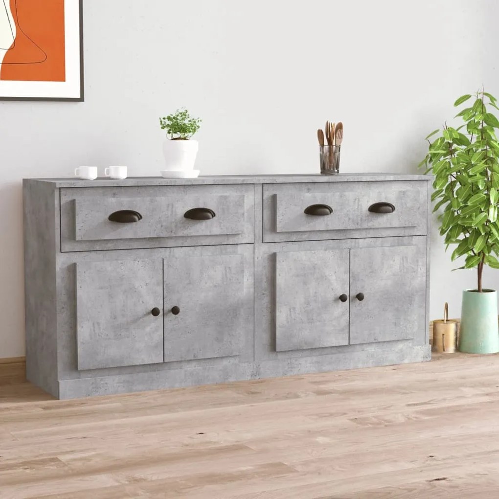 Příborníky 2 ks betonově šedé kompozitní dřevo 3185267