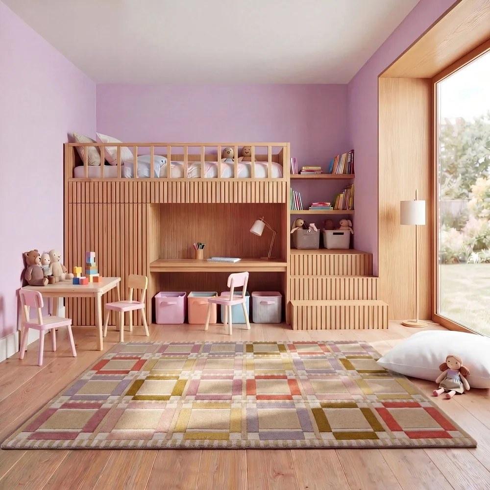 Ručně tkaný vlněný koberec v přírodní barvě 160x230 cm Quadro Wool – Flair Rugs