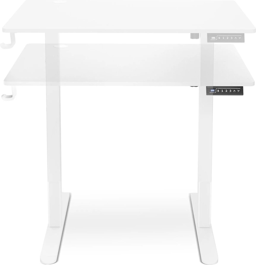 Elektrický psací stůl 88 x 60 cm Barga - bílý