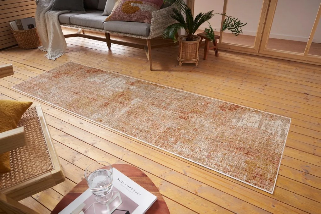 Nouristan - Hanse Home koberce Kusový koberec Cairo 105585 Gizeh Cream Red – na ven i na doma - 80x200 cm