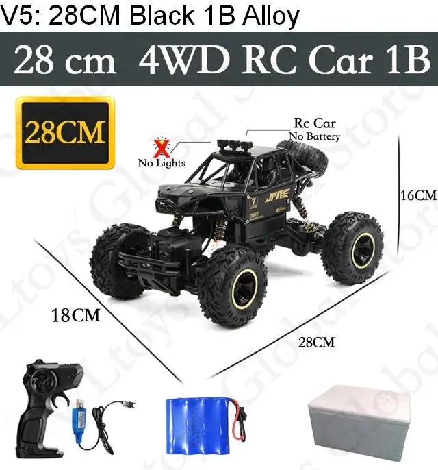 Offroad auto na dálkové ovládání, více variant Varianta: V5: 28CM Black 1B Alloy (slitina)