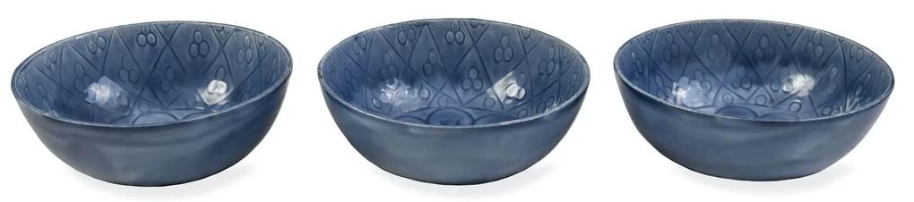 Garden Trading Kovové misky Fiskardo Nibble Bowls - set 3 ks, modrá barva, kov