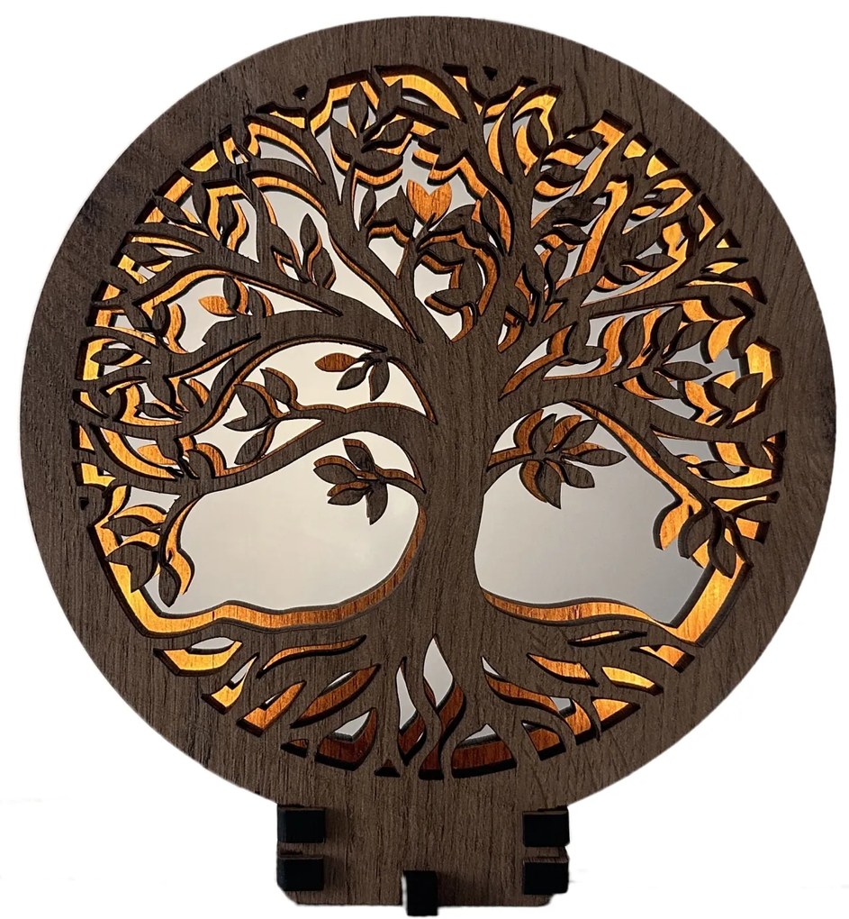 Li-Go "Strom života" lampa s dvojstěným prořezem 30x31 cm provedení povrchu: dub světlý