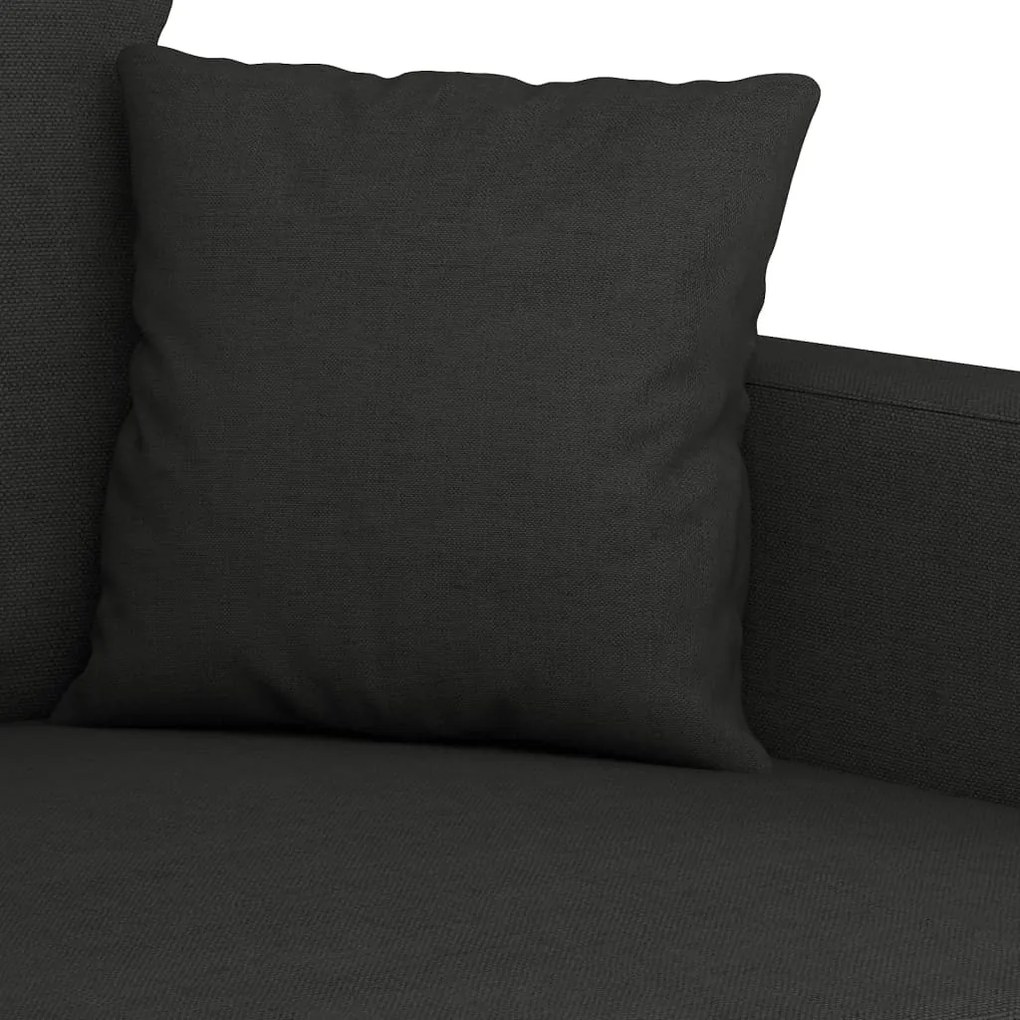 4dílná sedací souprava s polštáři černá textil 3201644