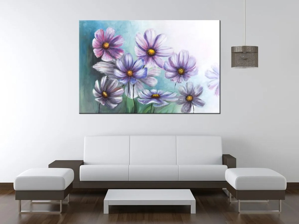 Gario Ručně malovaný obraz Veselé kvítky Rozměry: 120 x 80 cm