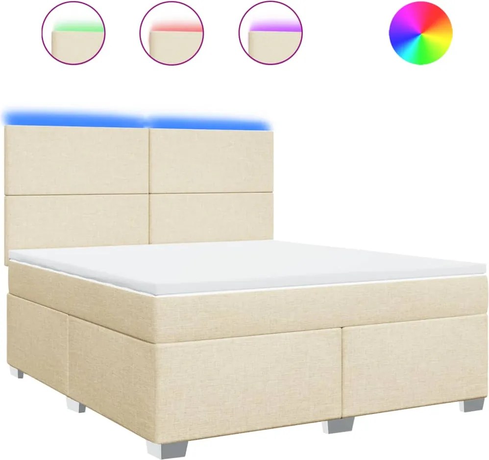 Box spring postel s matrací krémová 180x200 cm textil 3292865