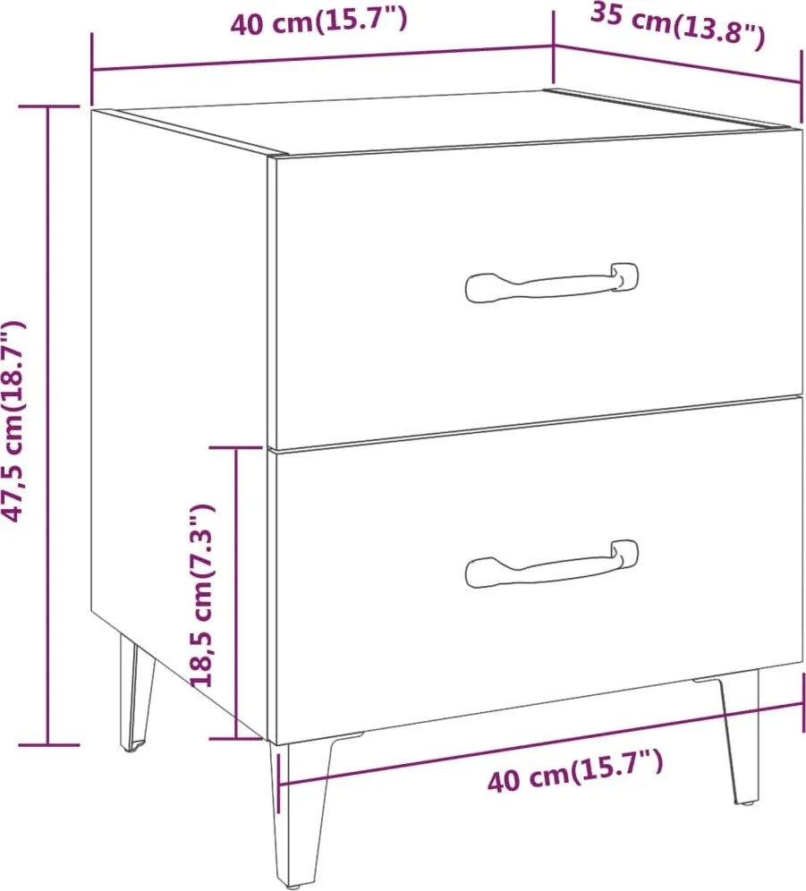 vidaXL Noční stolek 40 x 35 x 47,5 cm [817293] Barva: Černá