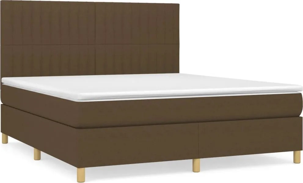 Box spring postel s matrací tmavě hnědá 160x200 cm textil 3142508