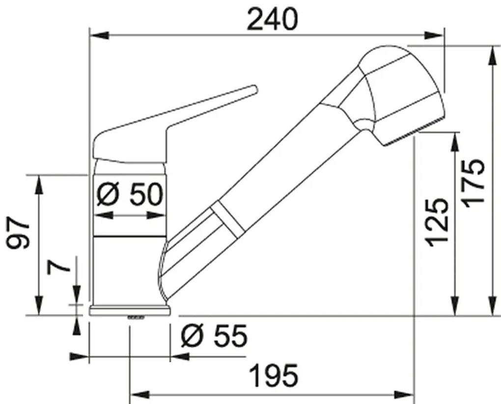 Franke FC 9547.031 Dřezová baterie se sprchou, Chrom 115.0347.111