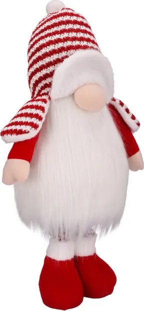 Vánoční dekorace skřítek červená / bílá 87 cm