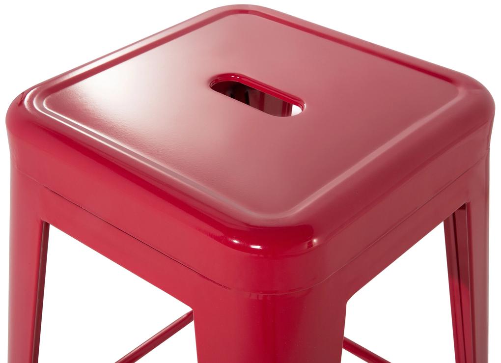 Sada 2 ocelových barových stoliček 76 cm červené CABRILLO Beliani