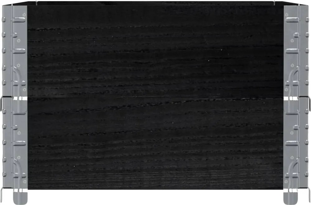 Zahradní truhlík černý 80 x 60 cm masivní borové dřevo 3295840