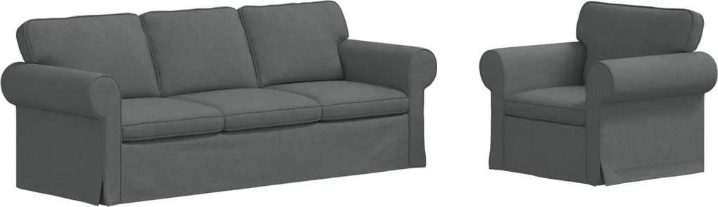 Set pohovek 2 ks Tmavě šedá textil 3407575