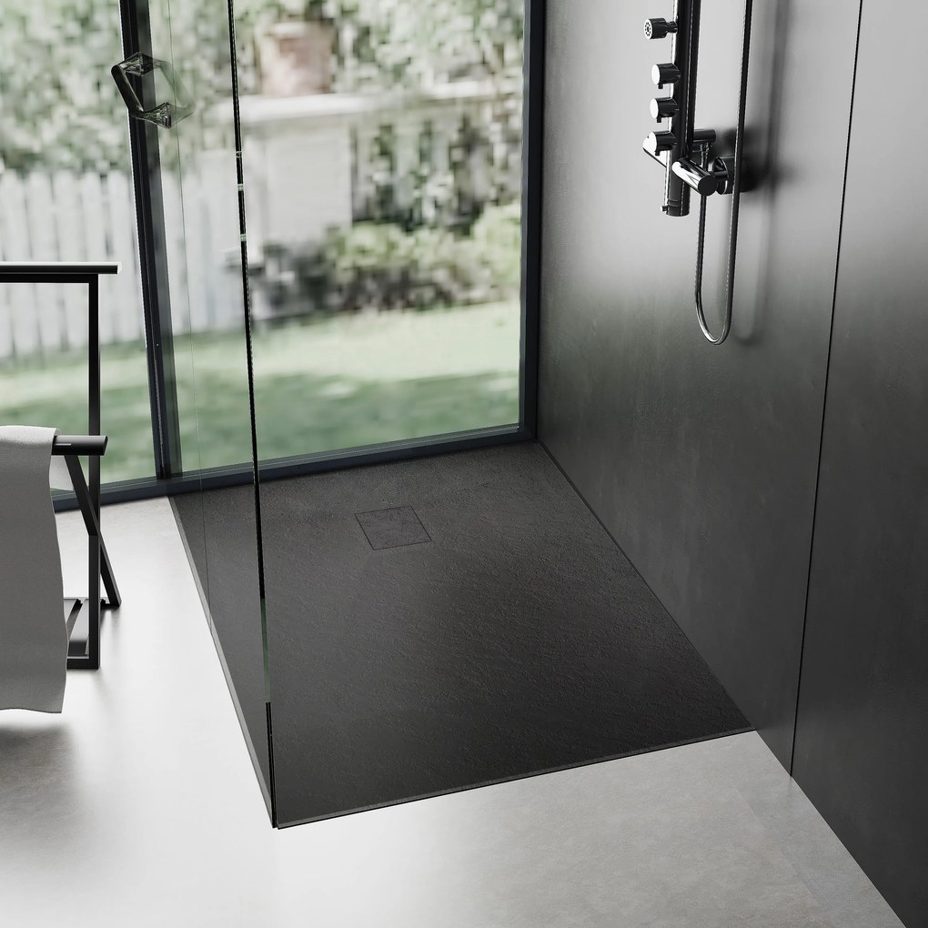 Rea Magnum Black, SCM obdélníková sprchová vanička 100x80 cm, černá, REA-K3330