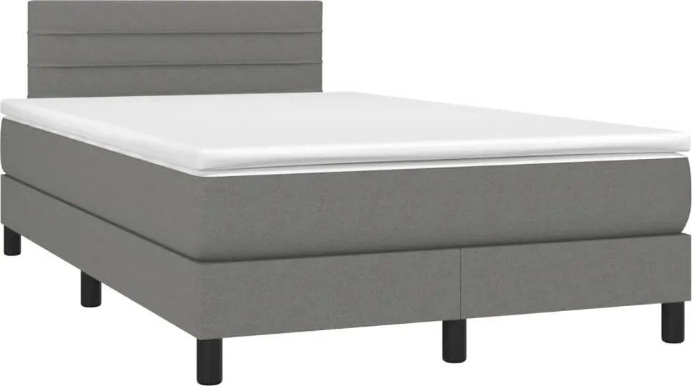 Box spring postel s matrací a LED tmavě šedá 120x190 cm textil 3270047