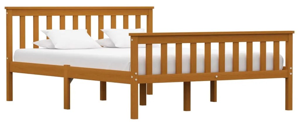Rám postele medově hnědý masivní borovice 140 x 200 cm,  283241