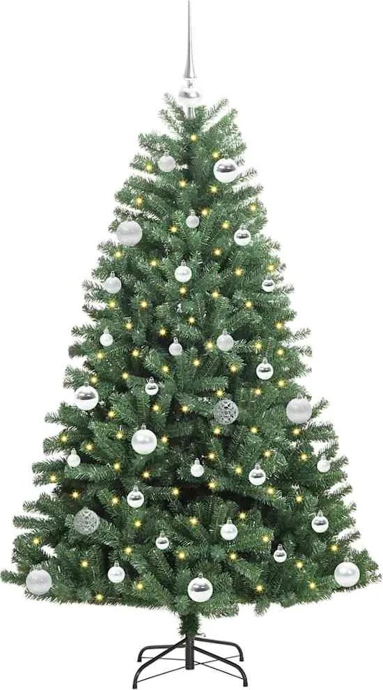 Umělý Skládací Vánoční Strom Zelená 150 cm PVC a kov 3395483