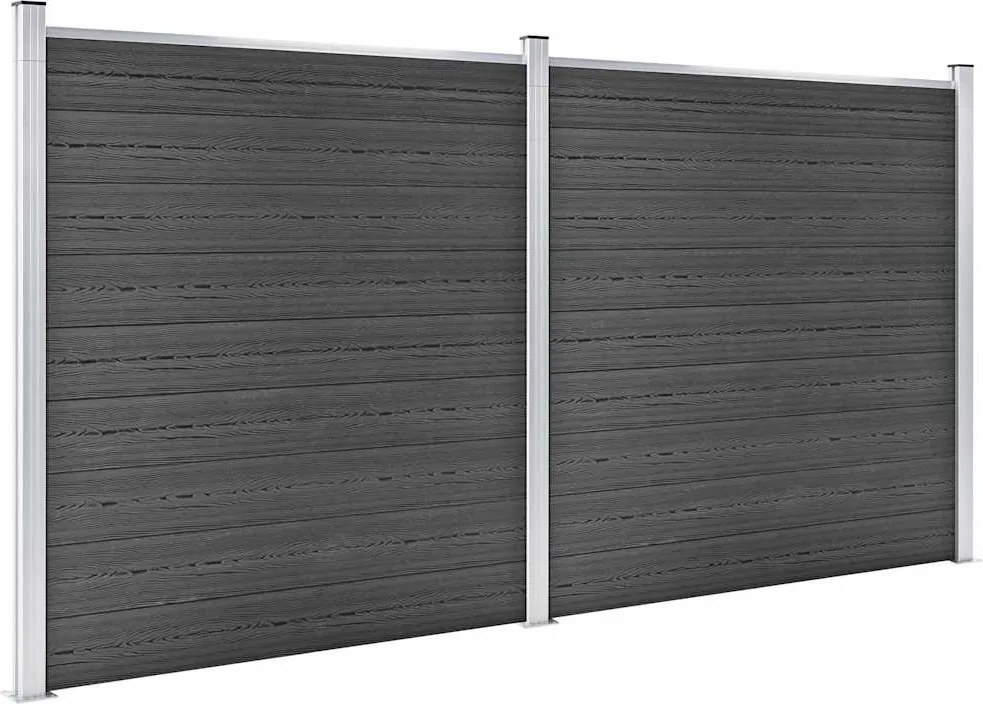 Sada plotových dílců WPC 353 x 186 cm černá 3070429