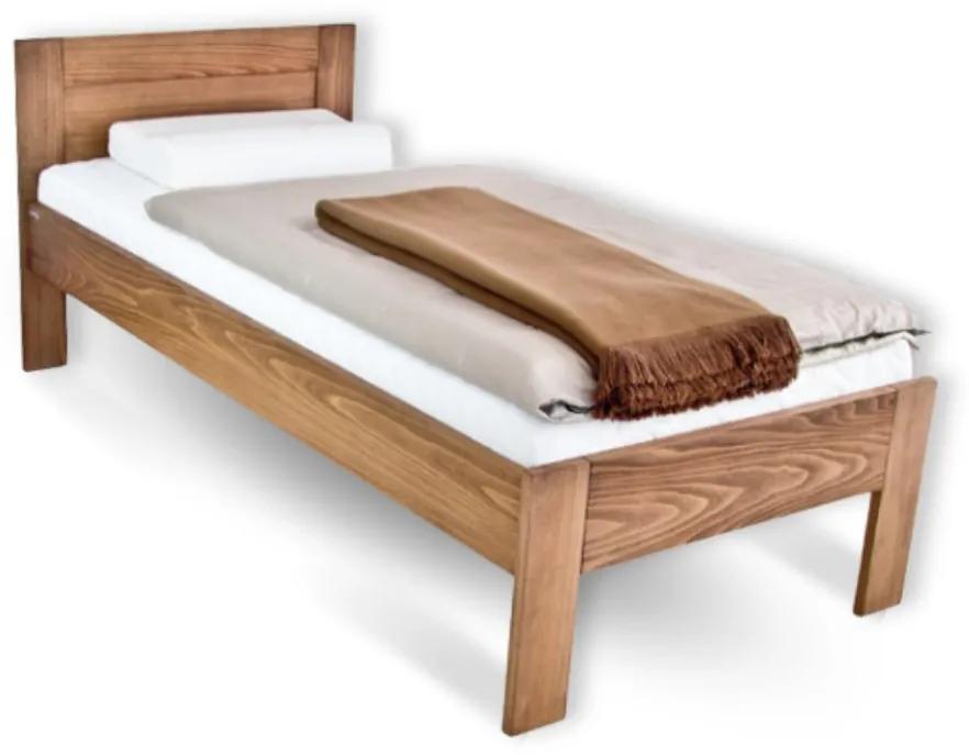 Postel Postelia TRIO Buk 90x200 - Dřevěná postel z bukového masivu je jednolůžko s rozměry: 90 x 200 cm nebo 80 x 200 cm
