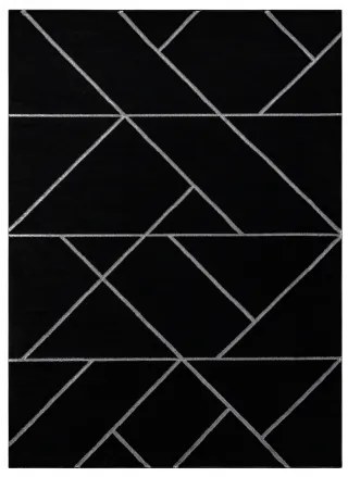 koberec EMERALD výhradní 7543 glamour, stylový geometrický černý / st velikost 120x170 cm | krásné koberce cz