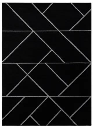koberec EMERALD výhradní 7543 glamour, stylový geometrický černý / st velikost 280x370 cm | krásné koberce cz