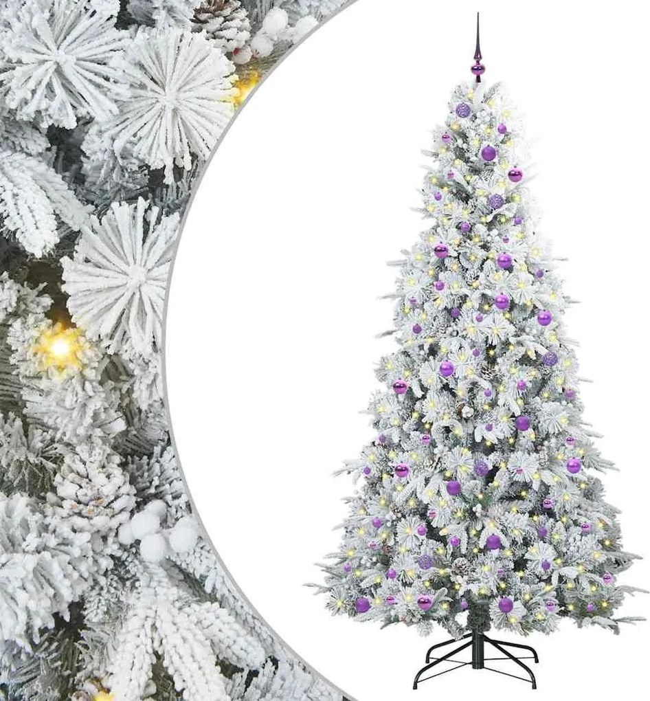 Umělý Skládací Vánoční Strom s stojanem Bílá 240 cm PE a PVC 3397516