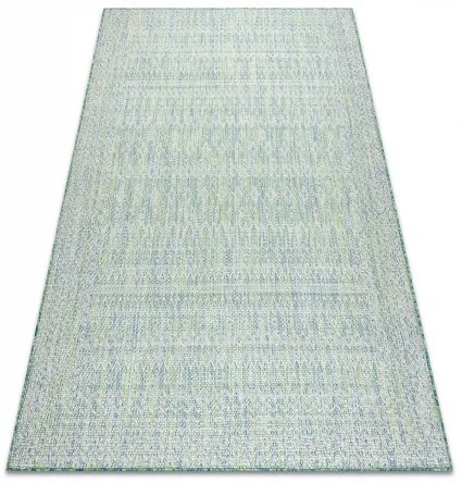 koberec SISAL SION aztécký 22184 Diamanty ploché tkaní zelená / modr velikost 180x270 cm | krásné koberce cz