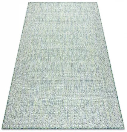 Koberec SISAL SION aztécký 22184 Diamanty ploché tkaní zelená / modr
