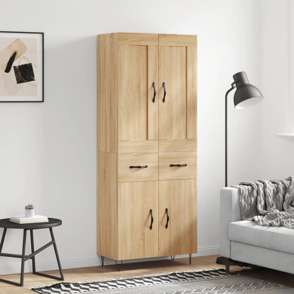 Skříň highboard dub sonoma 69,5 x 34 x 180 cm kompozitní dřevo 3199908