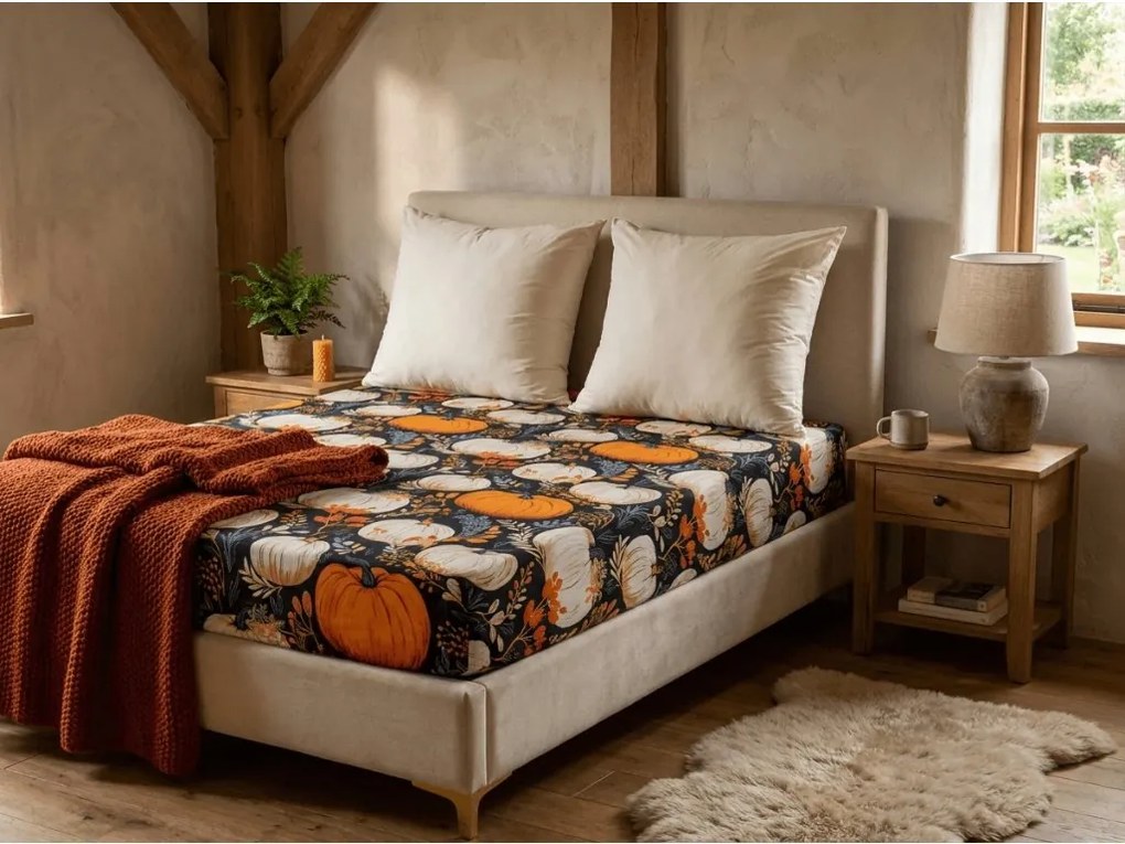 Prostěradlo z mikrovlákna MAGIC PUMPKIN barevné 180x200 cm