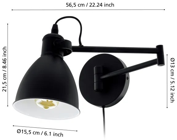 Eglo 97886 - Nástěnné svítidlo SAN PERI 1xE27/10W/230V