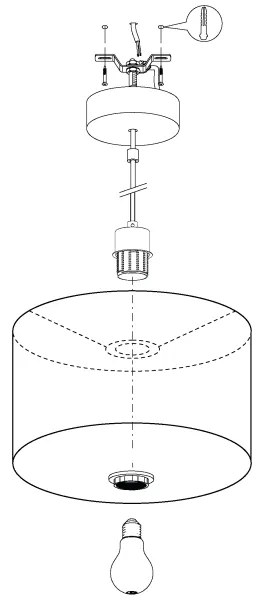 Eglo 99043 - Lustr na lanku MASERLO 1xE27/40W/230V