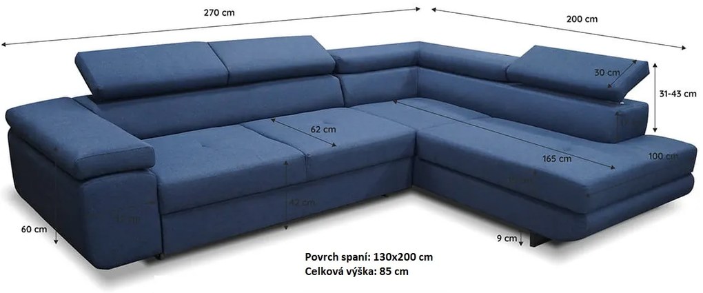 Rohová rozkládací sedačka ALFI světlehnědá - MONOLITH 09