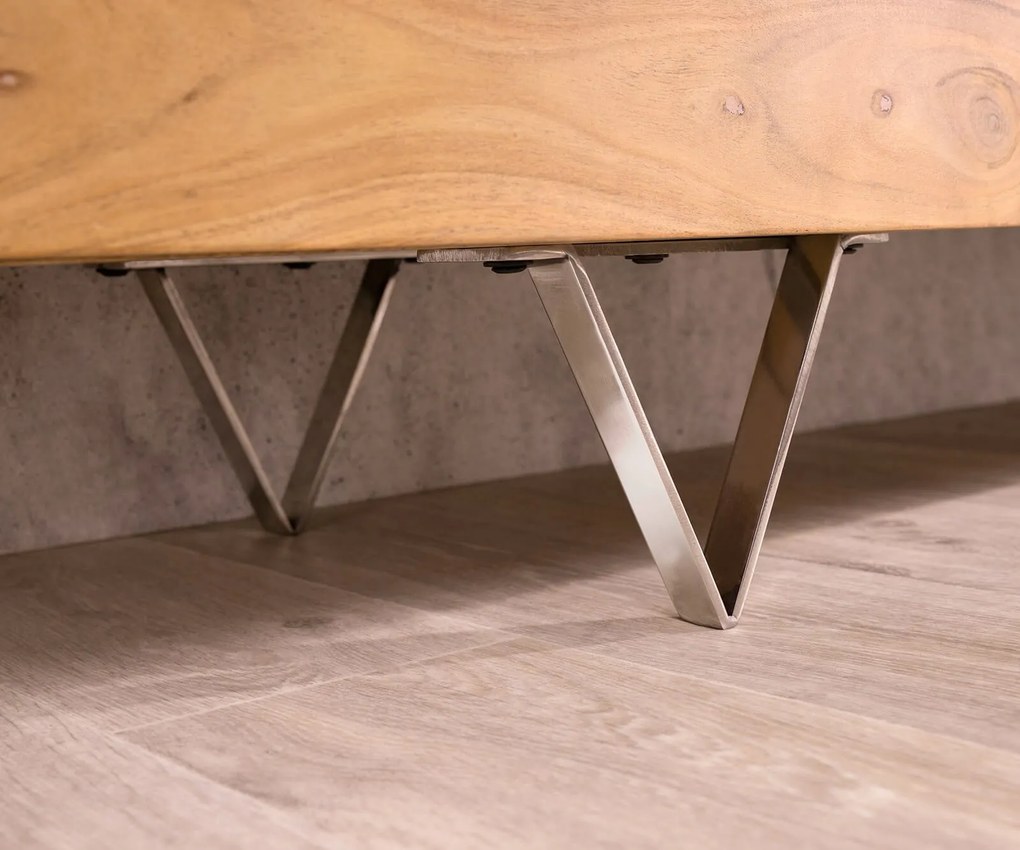DELIFE Designový TV stolek Wyatt 175 cm akácie přírodní 2 dvířka 1 výklopná dvířka