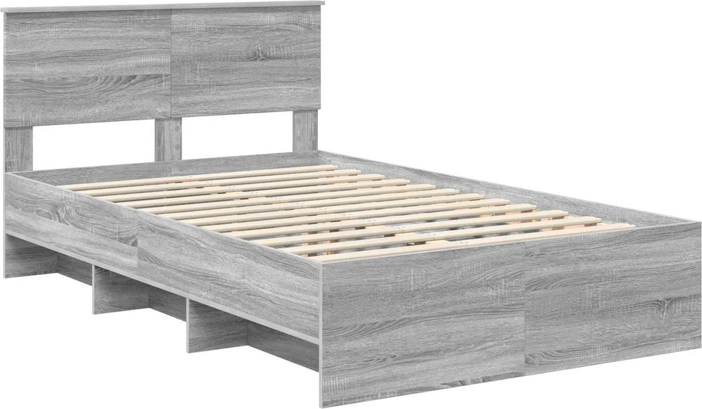 Rám postele s čelo Šedá Sonoma 120 x 123 cm Kompozitní dřevo 3408870