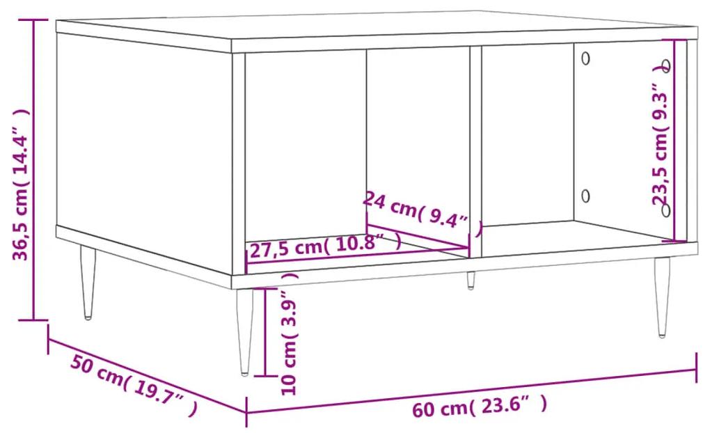 Konferenční stolek betonově šedý 60x50x36,5 cm kompozitní dřevo - Default Title
