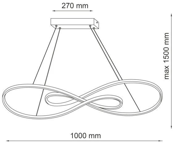 LED Lustr na lanku ZUMBA LED/50W/230V zlatá